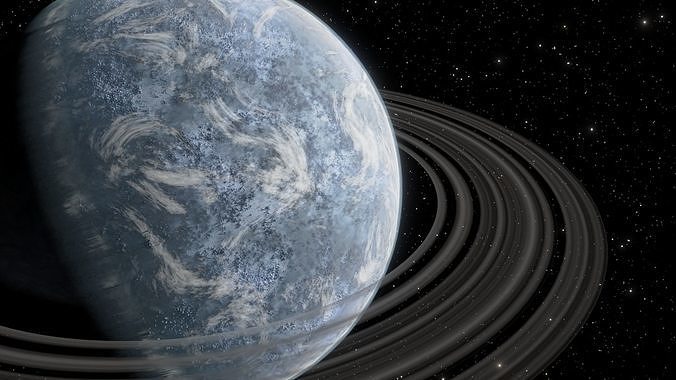 Sci Fi Planet with RIngs free 3D model | CGTrader