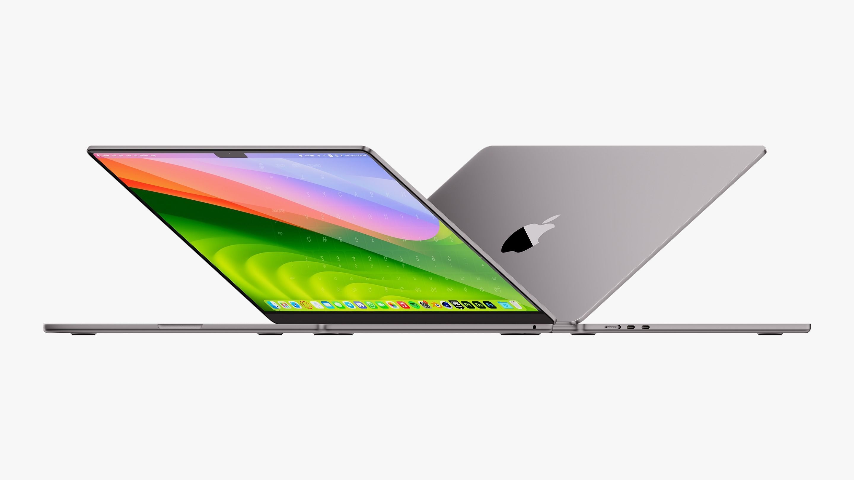 Apple MacBook Air 15 inch Space Gray 2023 With Magic Mouse 3D model ...