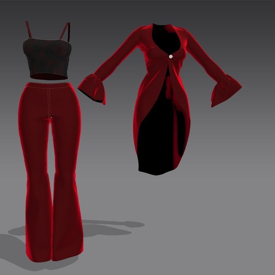 2000s Goth Outfit 3D model | CGTrader