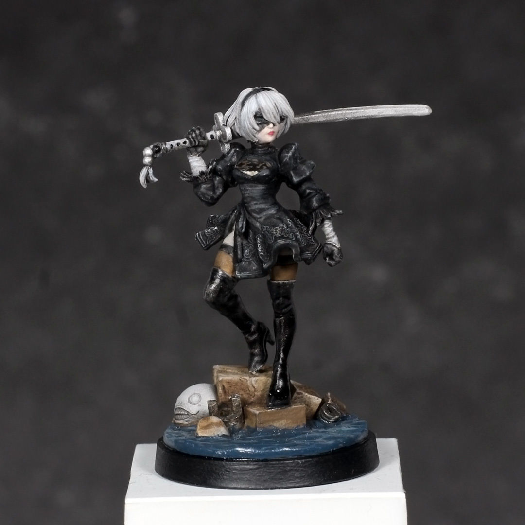 2B - Nier Automata - 32mm Miniature 3D model 3D printable | CGTrader