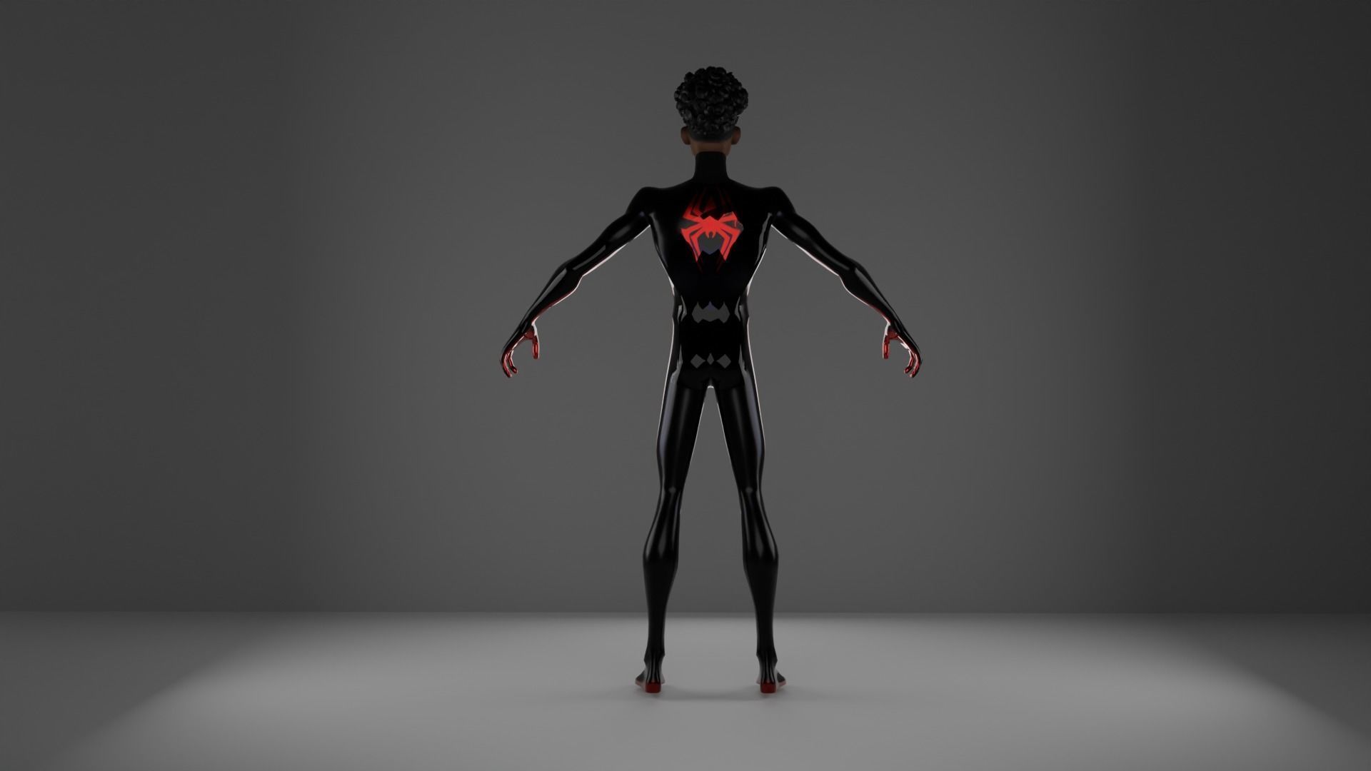 spiderman 3d blender spider man into the spider verse 3D model animated ...