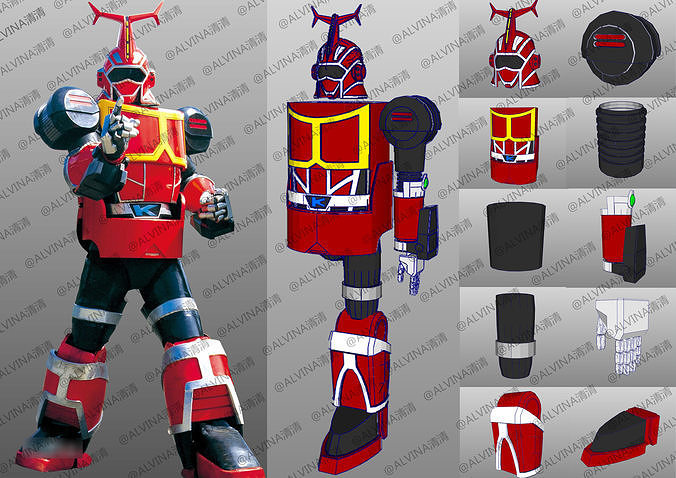 3D model B-Robo Kabutack Super Transform Form Cosplay Pepakura Foam Full VR / AR / low-poly ...