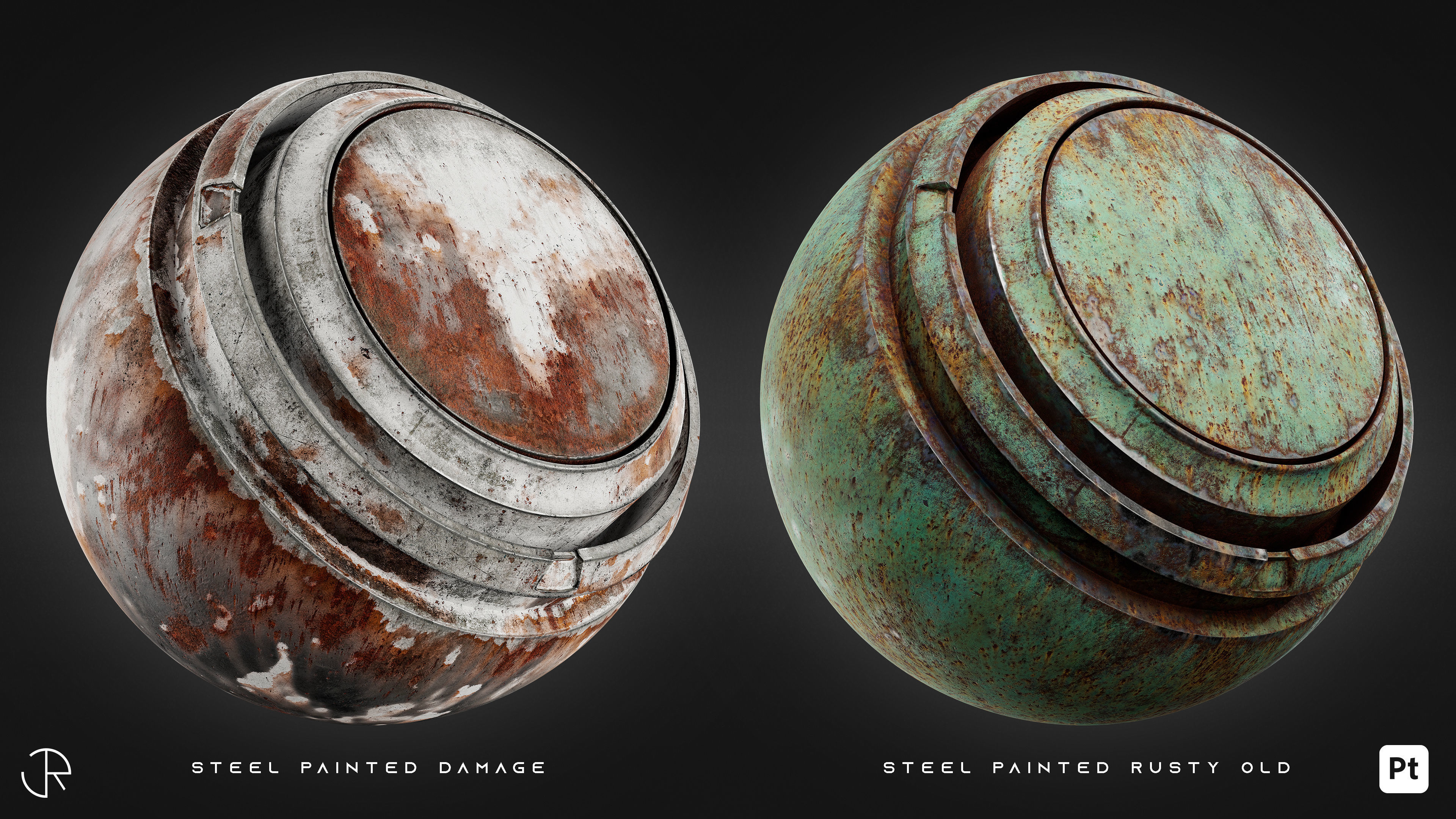Metal Damaged Materials Substance Painter vol 02 Texture | CGTrader