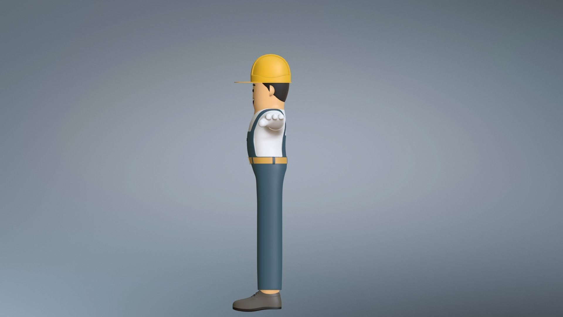 Minimal Electrician Cartoon Character 3D model rigged | CGTrader