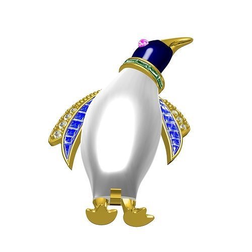 Antique Diamond Penguin Pendant 3D model 3D printable | CGTrader