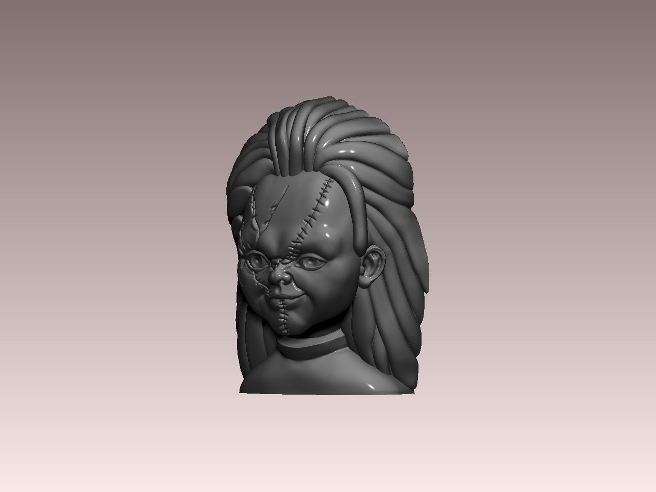 Chucky Face Pendant 3D model 3D printable | CGTrader