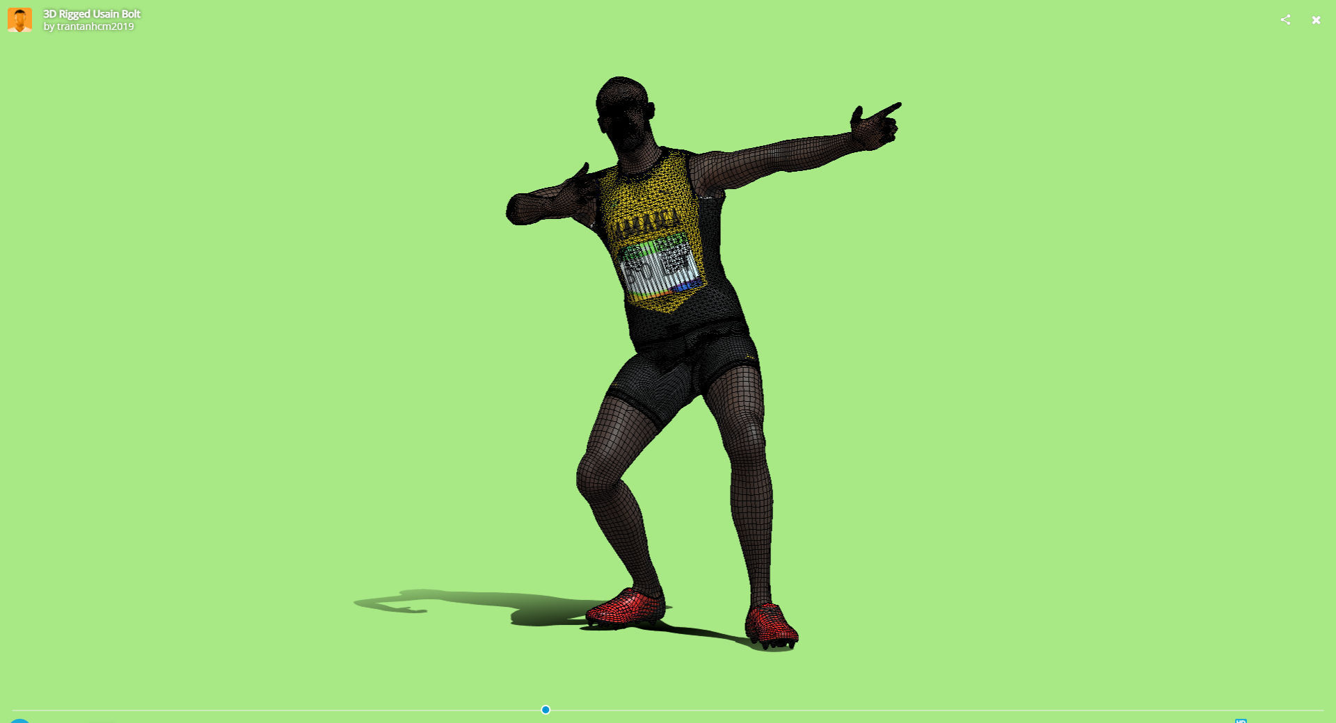 3D Rigged Usain Bolt 3D model animated rigged | CGTrader