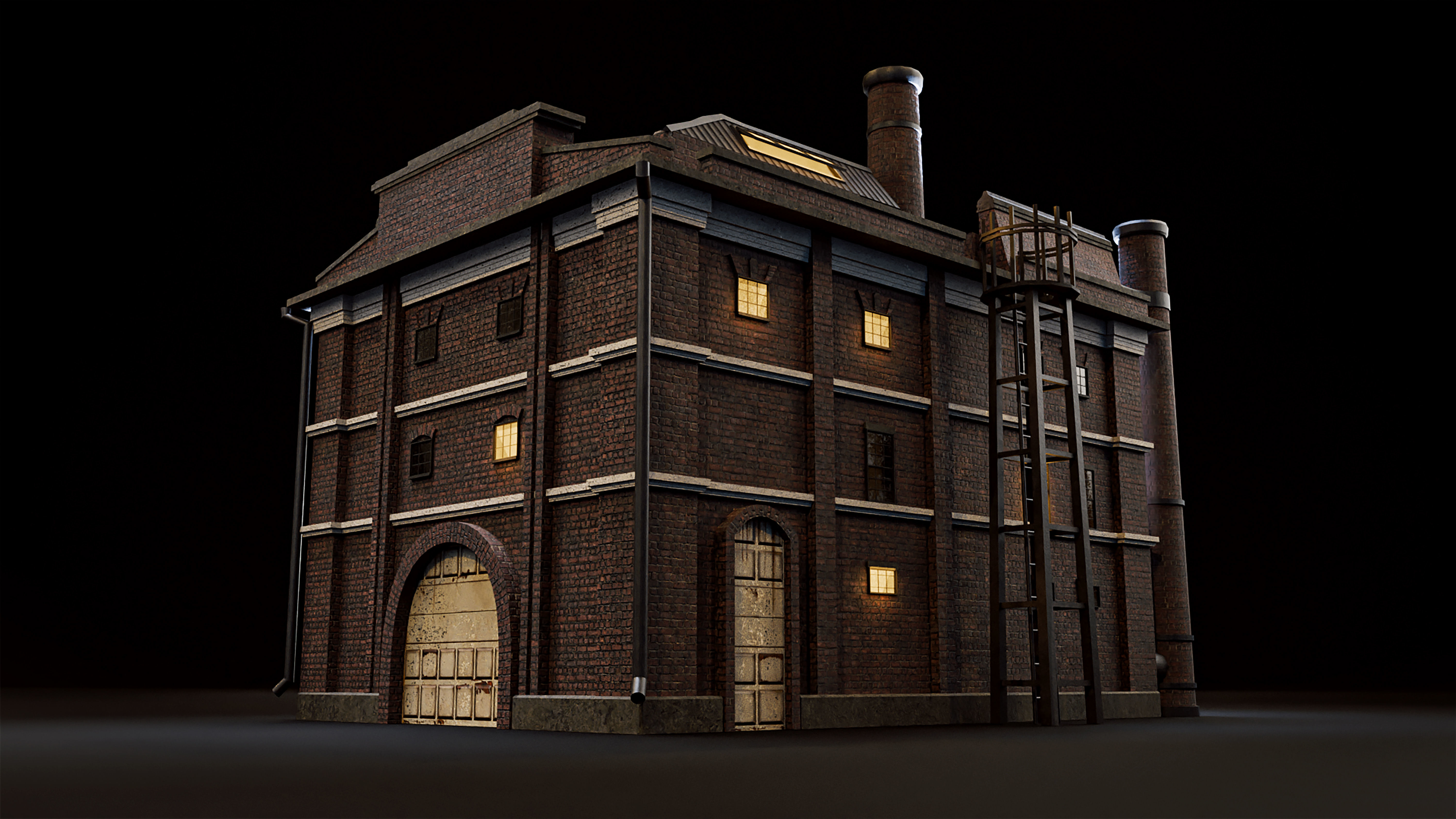 3D model OLD FACTORY BUILDING VR / AR / low-poly | CGTrader