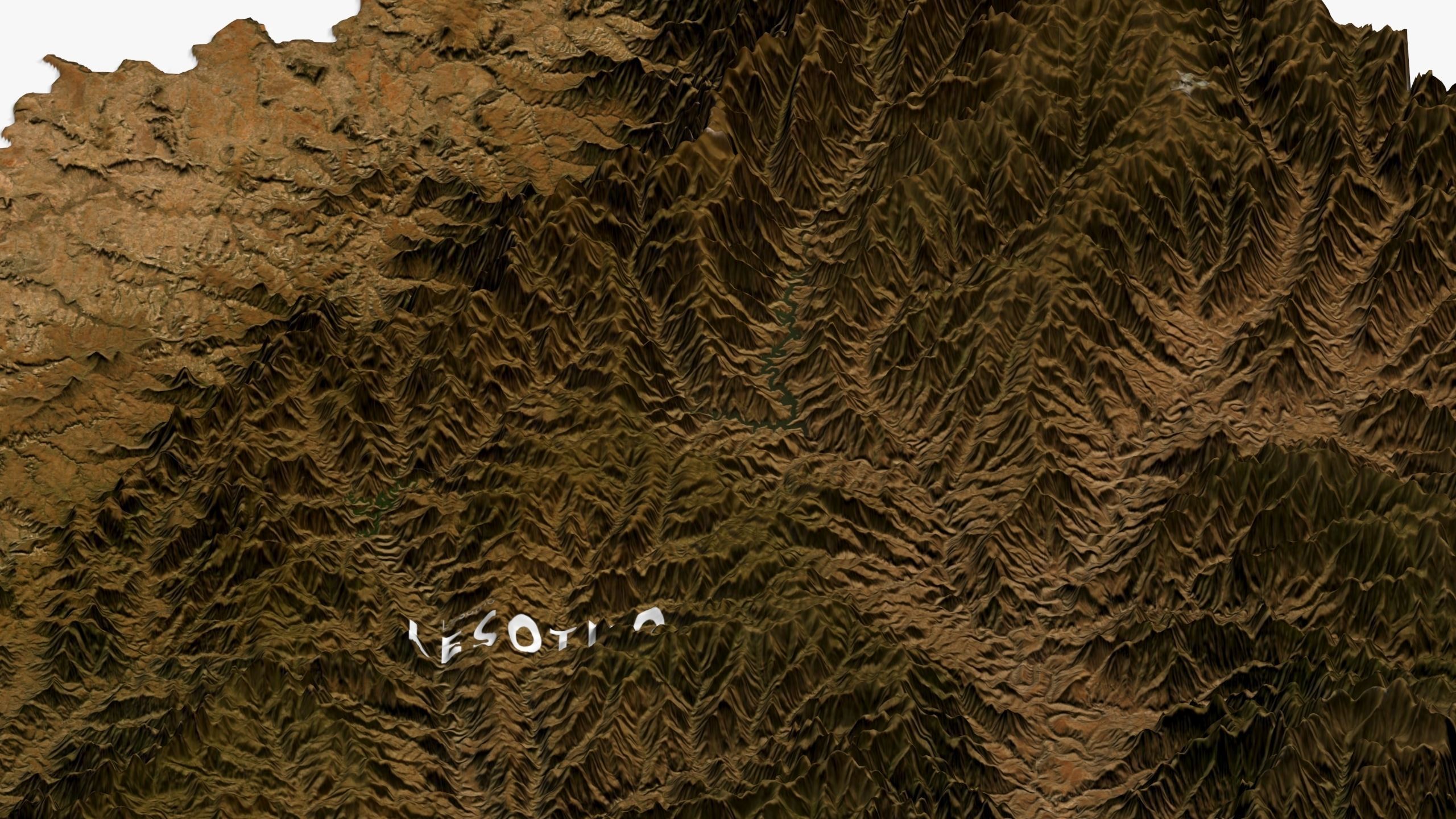 Lesotho Terrain Topography Elevation DEM Geography Landscape 3D model ...