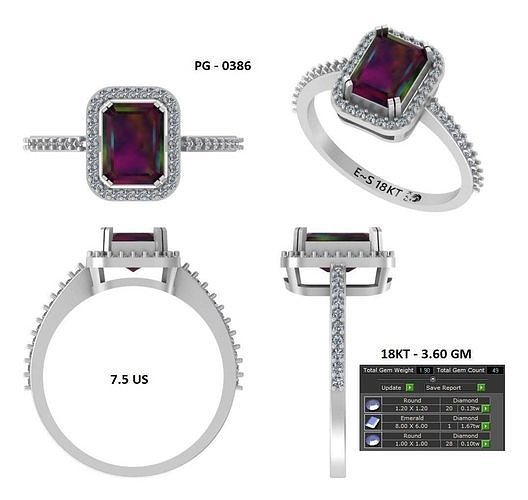 Opal Diamond Ring 3D model | CGTrader