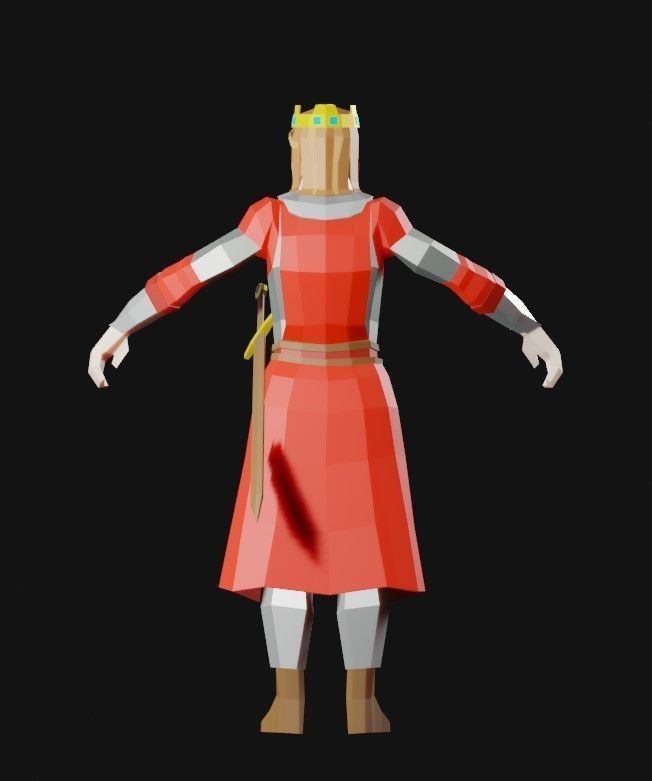 King Arthur Low-Poly free 3D model rigged | CGTrader