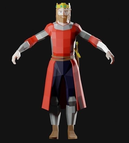 King Arthur Low-Poly free 3D model rigged | CGTrader