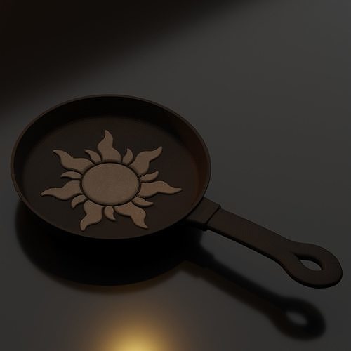 Rapunzel cast iron frying pan 3D model 3D printable | CGTrader