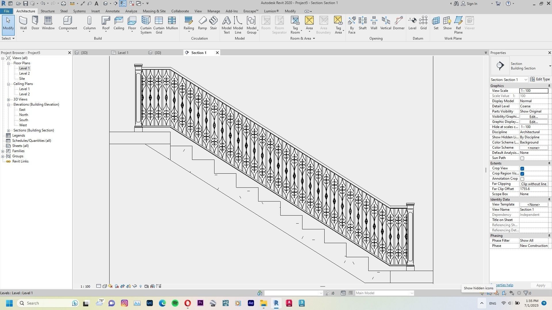Classic Railing Revit Family type 005 3D model | CGTrader