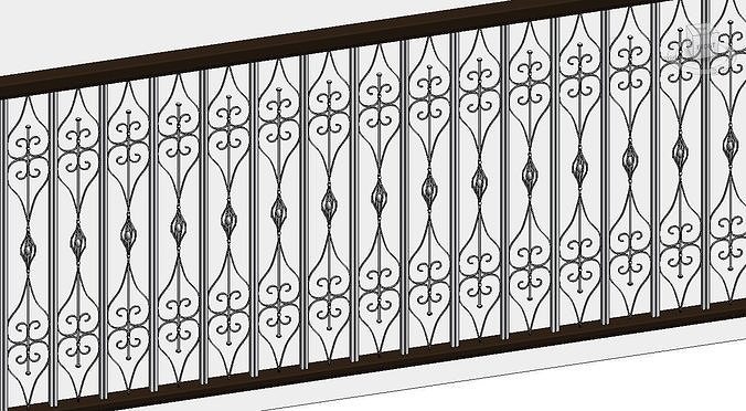Classic Railing Revit Family type 005 3D model | CGTrader