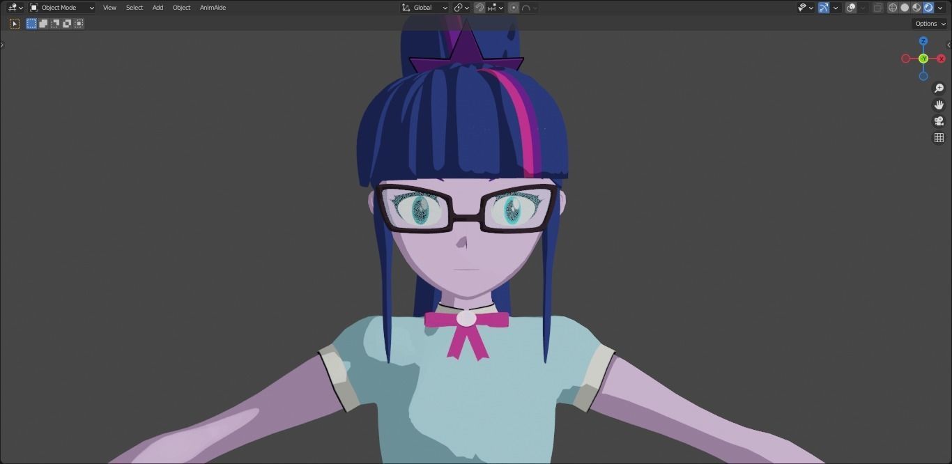 Twilight Sparkle EqG Cel-Shaded free 3D model rigged | CGTrader
