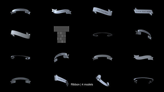 Ribbon 3D Model Collection | CGTrader