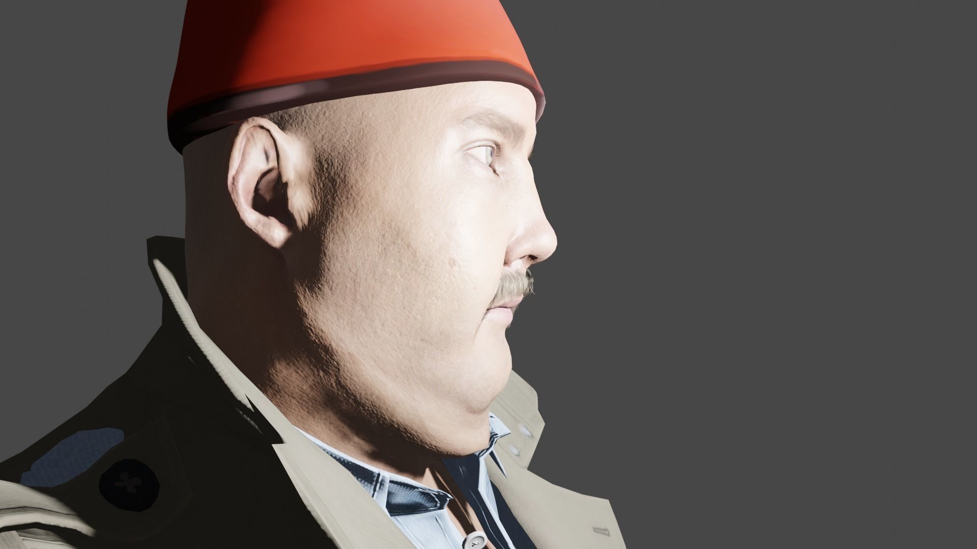 3D model Murat - Fat Turkish Character Model with Fez Hat and Moustache ...