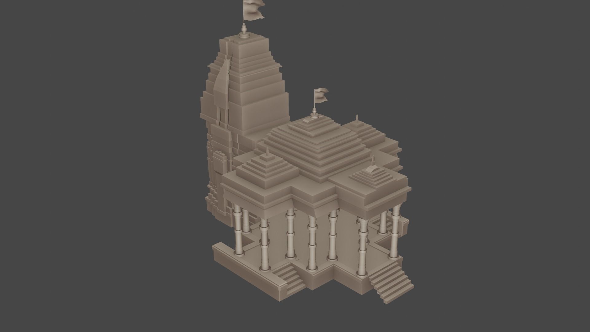indian temple mandir 3d model 3D model | CGTrader