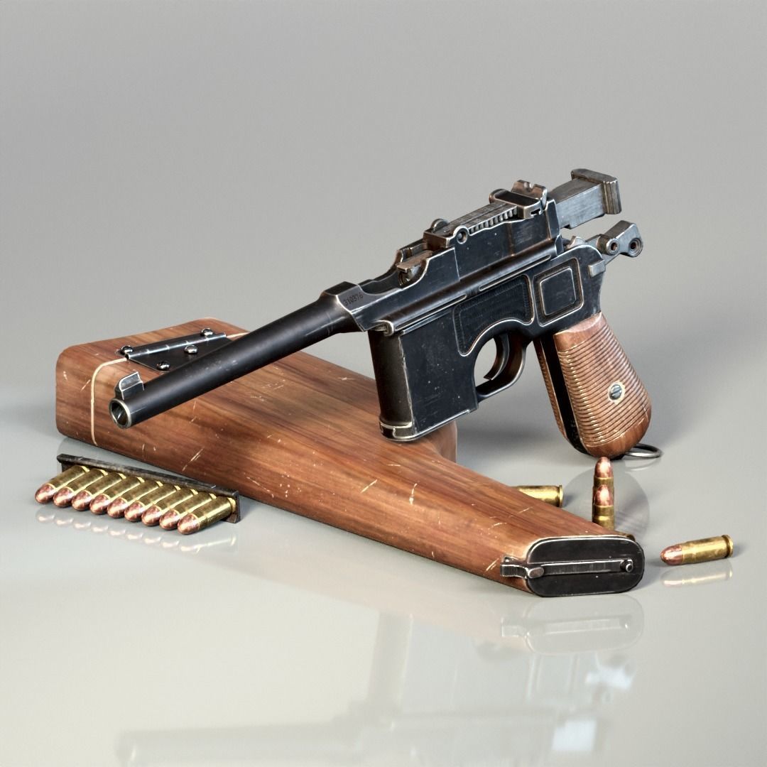3D model Mauser C96 Pistol Low Poly Game Model VR / AR / low-poly ...