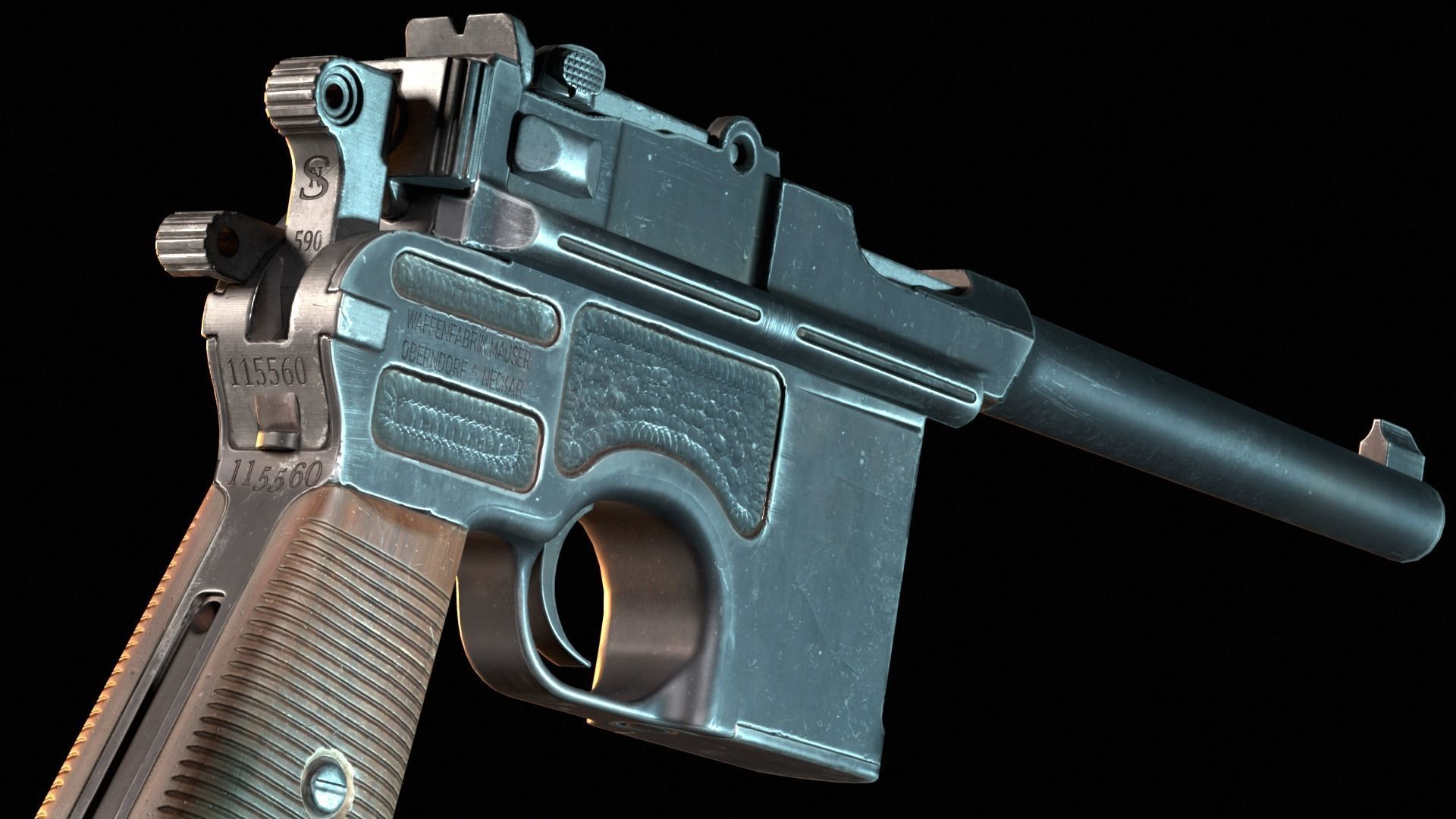 3D model Mauser C96 Pistol Low Poly Game Model VR / AR / low-poly | CGTrader