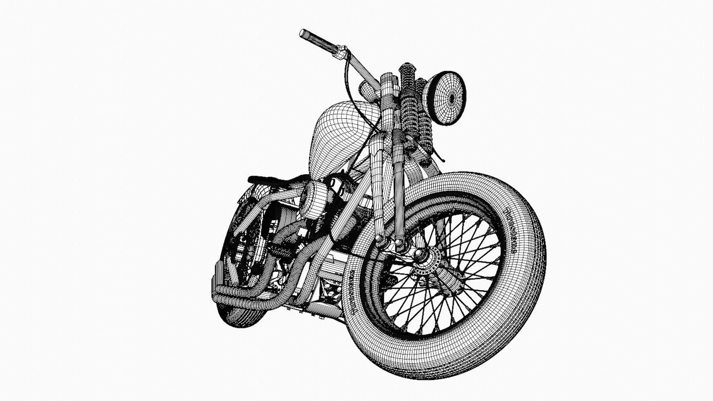 HD bobber motorcyle 3D model 3D model | CGTrader