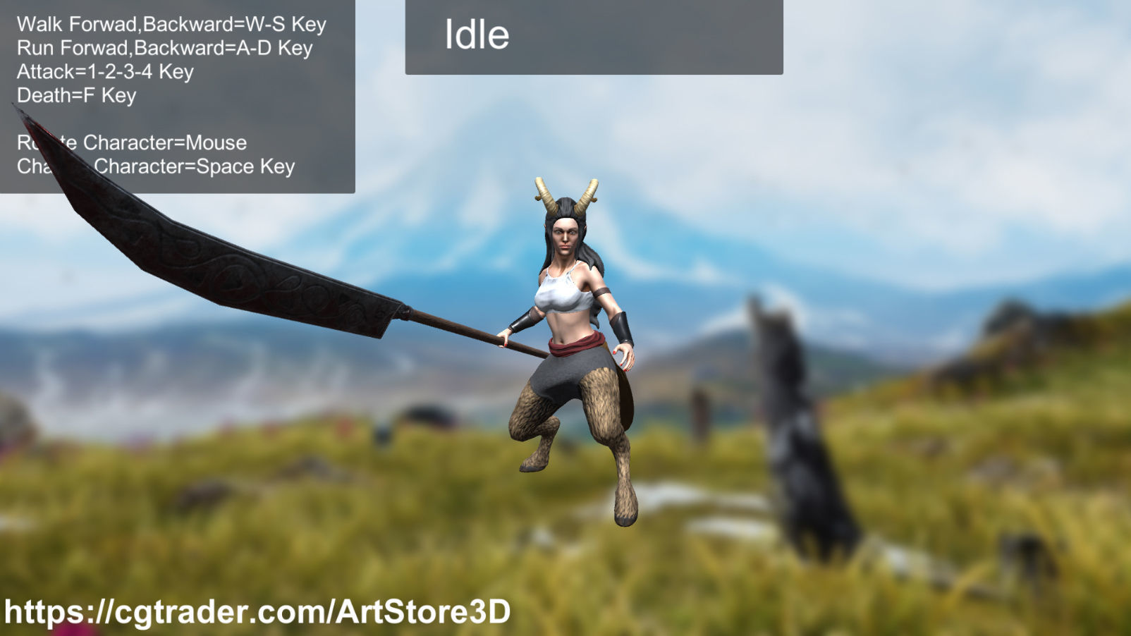 3D model SATYR - Female VR / AR / low-poly | CGTrader