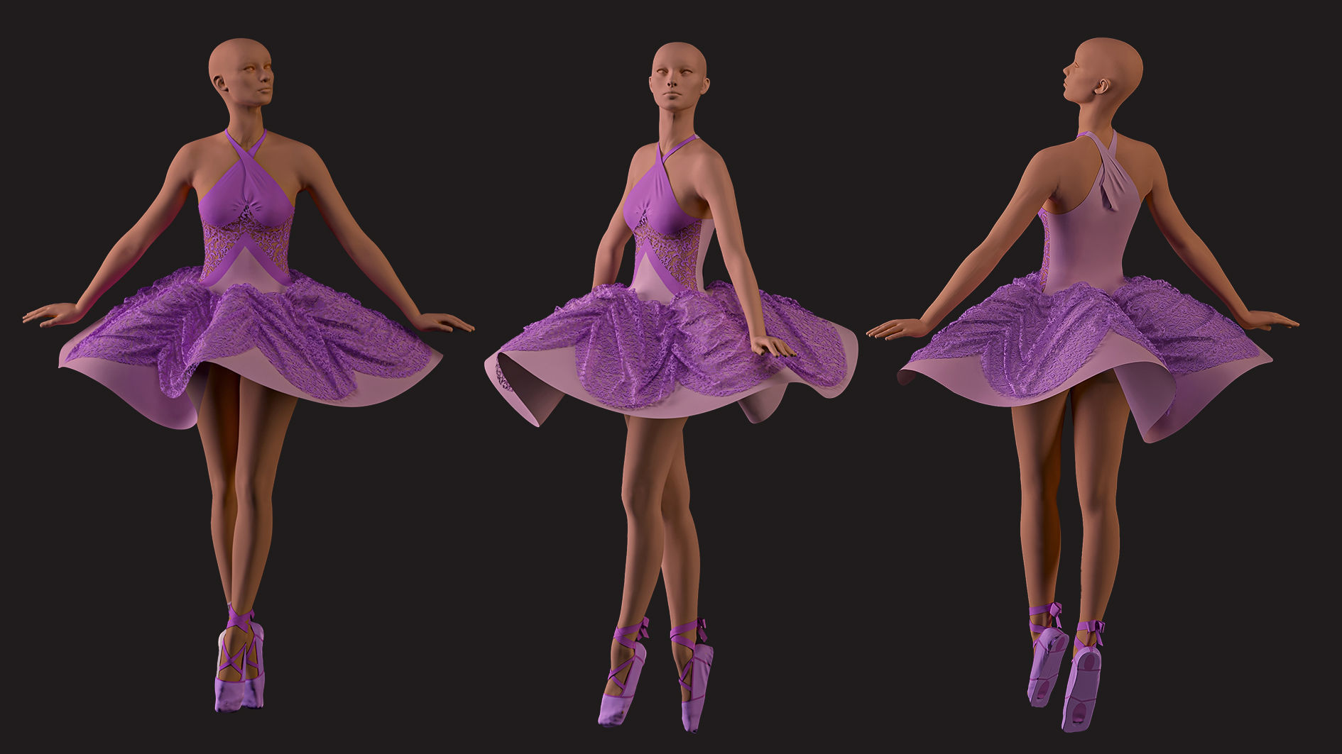 Ballet dress and shoes 3D model | CGTrader
