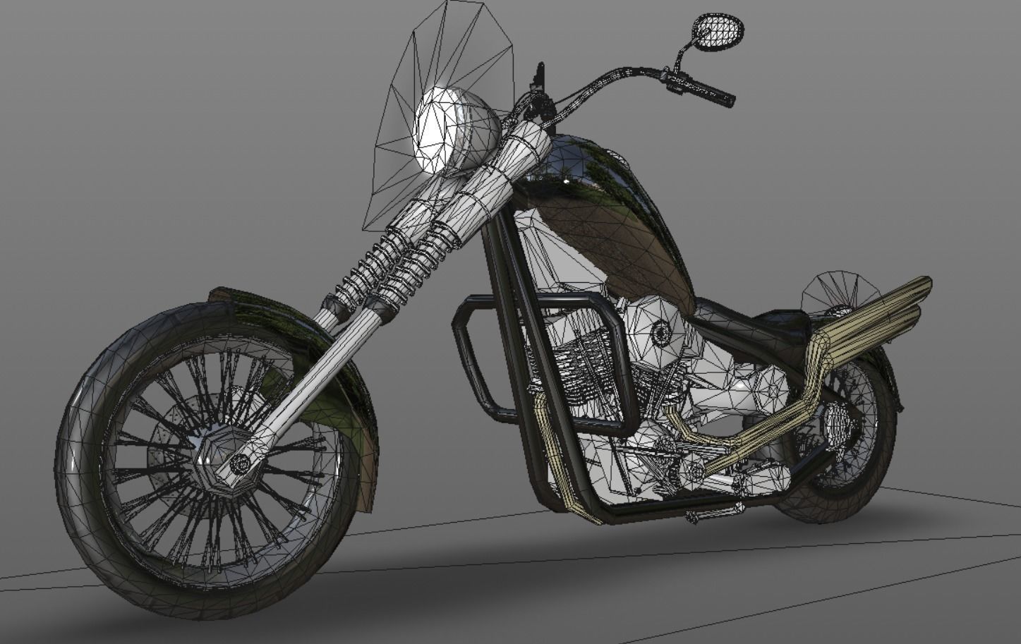 3D model Harley Davidson Chopper Sports Bike 3D Model Game Ready Asset ...