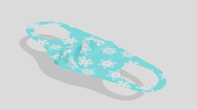 3D model Snowflake print fabric mask VR / AR / low-poly | CGTrader