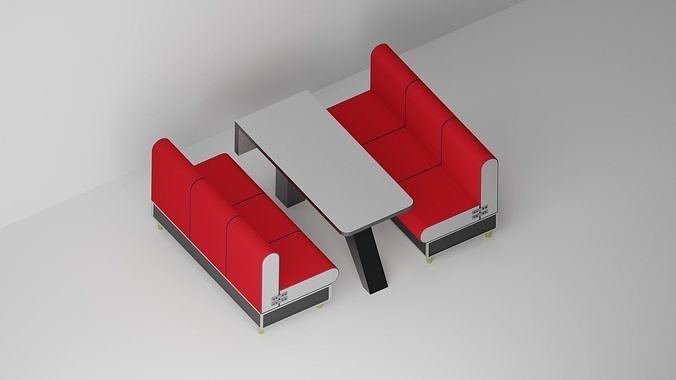 3D model Fast food restaurant sofa and table VR / AR / low-poly | CGTrader