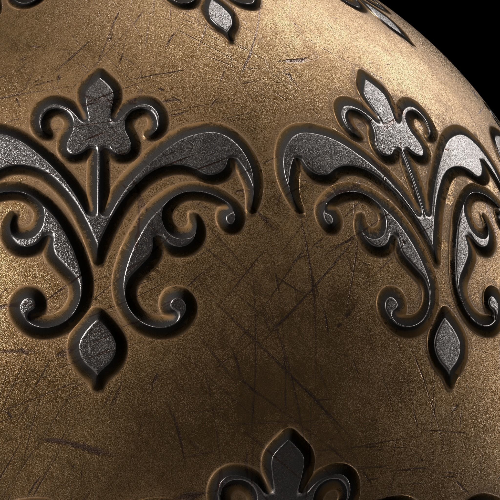 Texture Metal Materials 45- Ornament Metal panel By Sbsar VR / AR / low ...