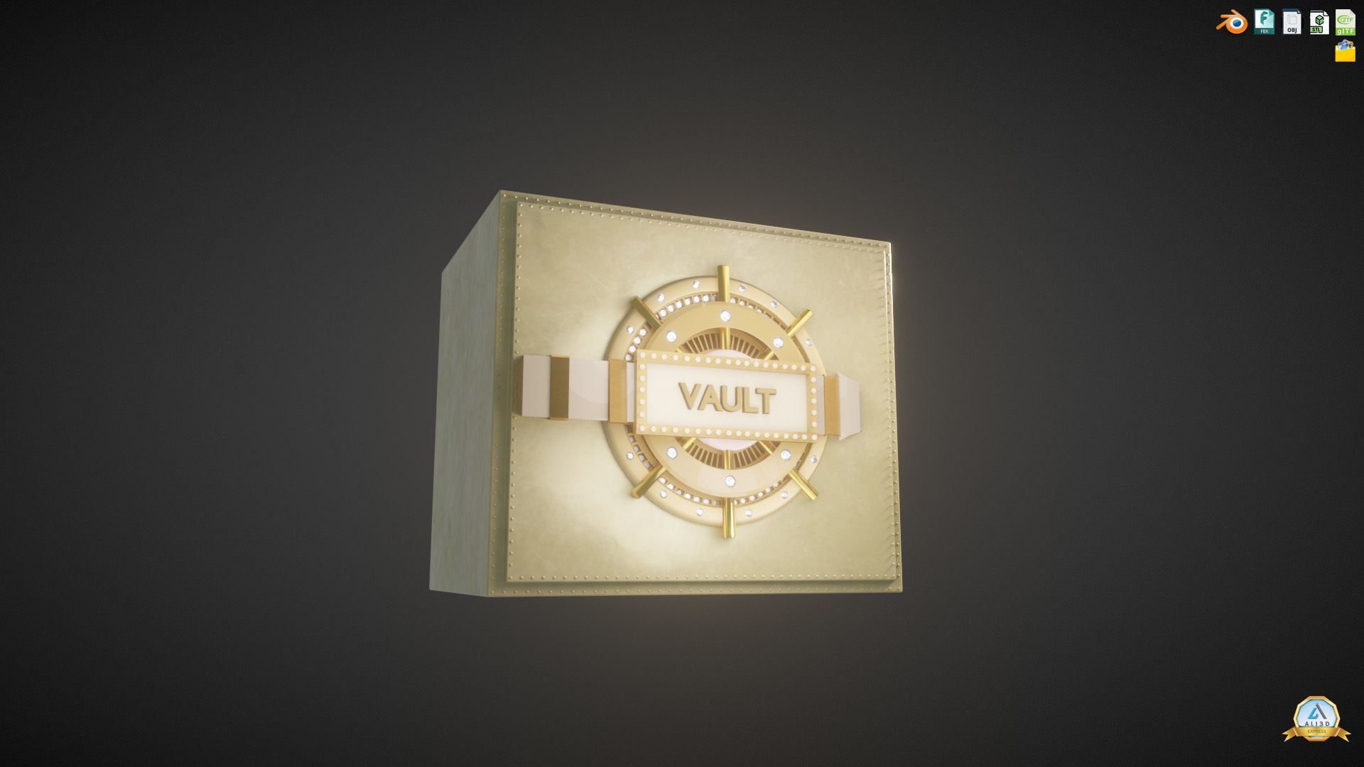 3D model Stylized Gold Vault Animated VR / AR / low-poly | CGTrader