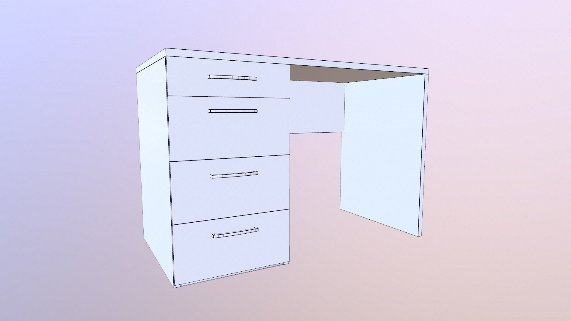 Computer table 3D model | CGTrader