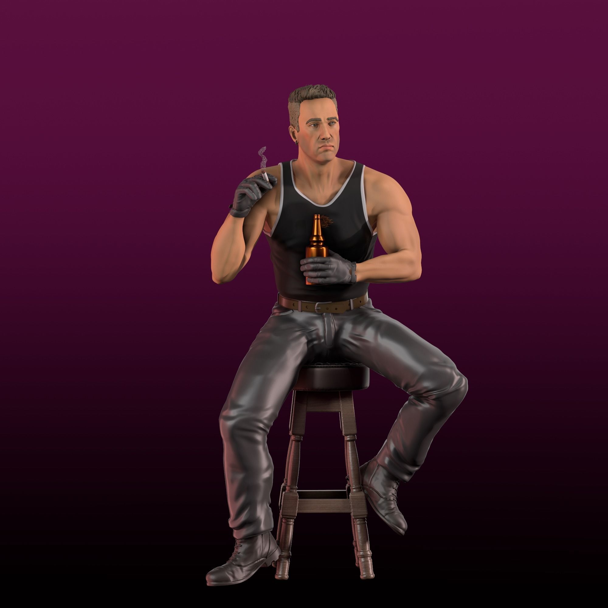 Billy Herrington in a bar meme figurine Gachimuchi 3D model 3D ...