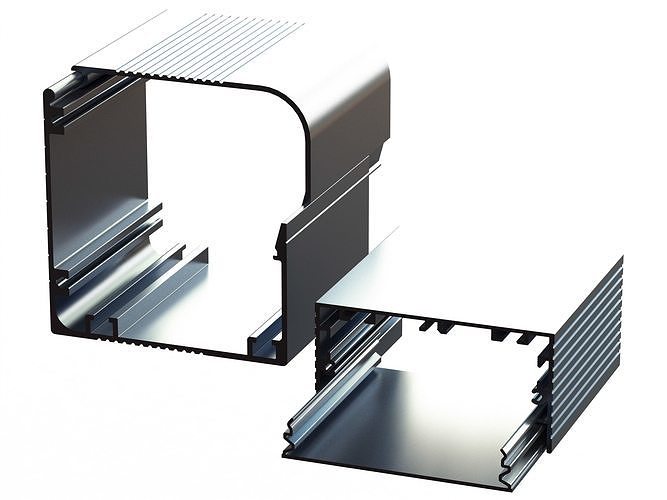 Aluminum Extruded Box Electronic Project Enclosure 3D model rigged ...