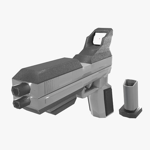 3D model Sci-Fi 9mm Pistol VR / AR / low-poly | CGTrader