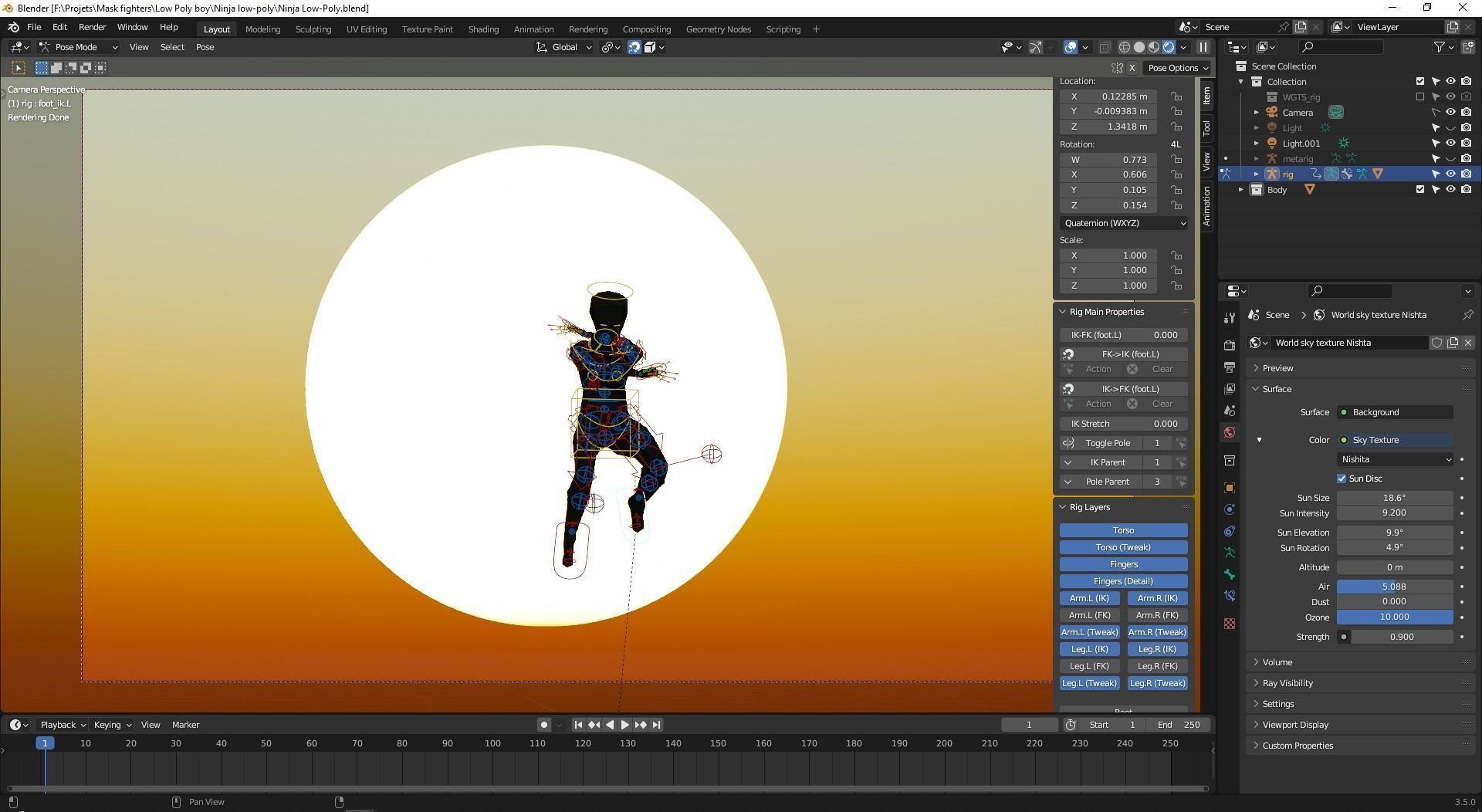 Ninja Low poly by George Keita free VR / AR / low-poly 3D model rigged ...