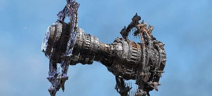 Alien Cigar ship array colony 1 3D model | CGTrader