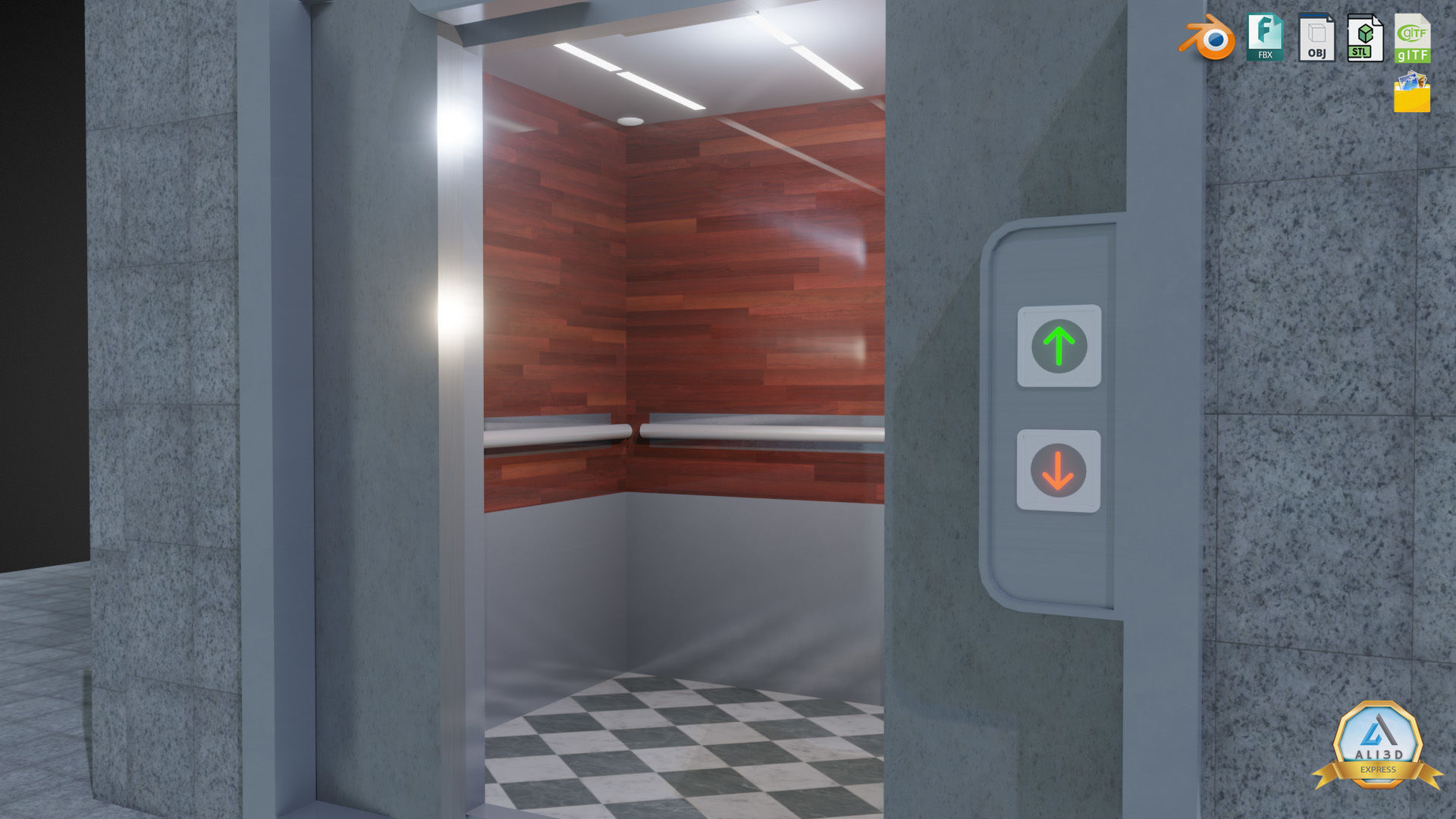 Animated Elevator Residential Apartment Corporate Building 3D model animated | CGTrader