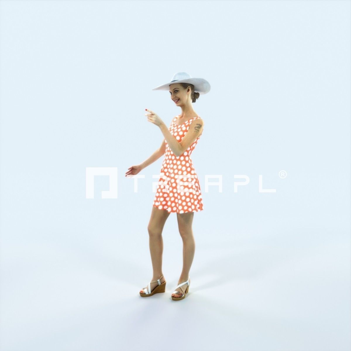 3D model Aspiration 13A pointing Hat Couple Pointing walking Casual ...