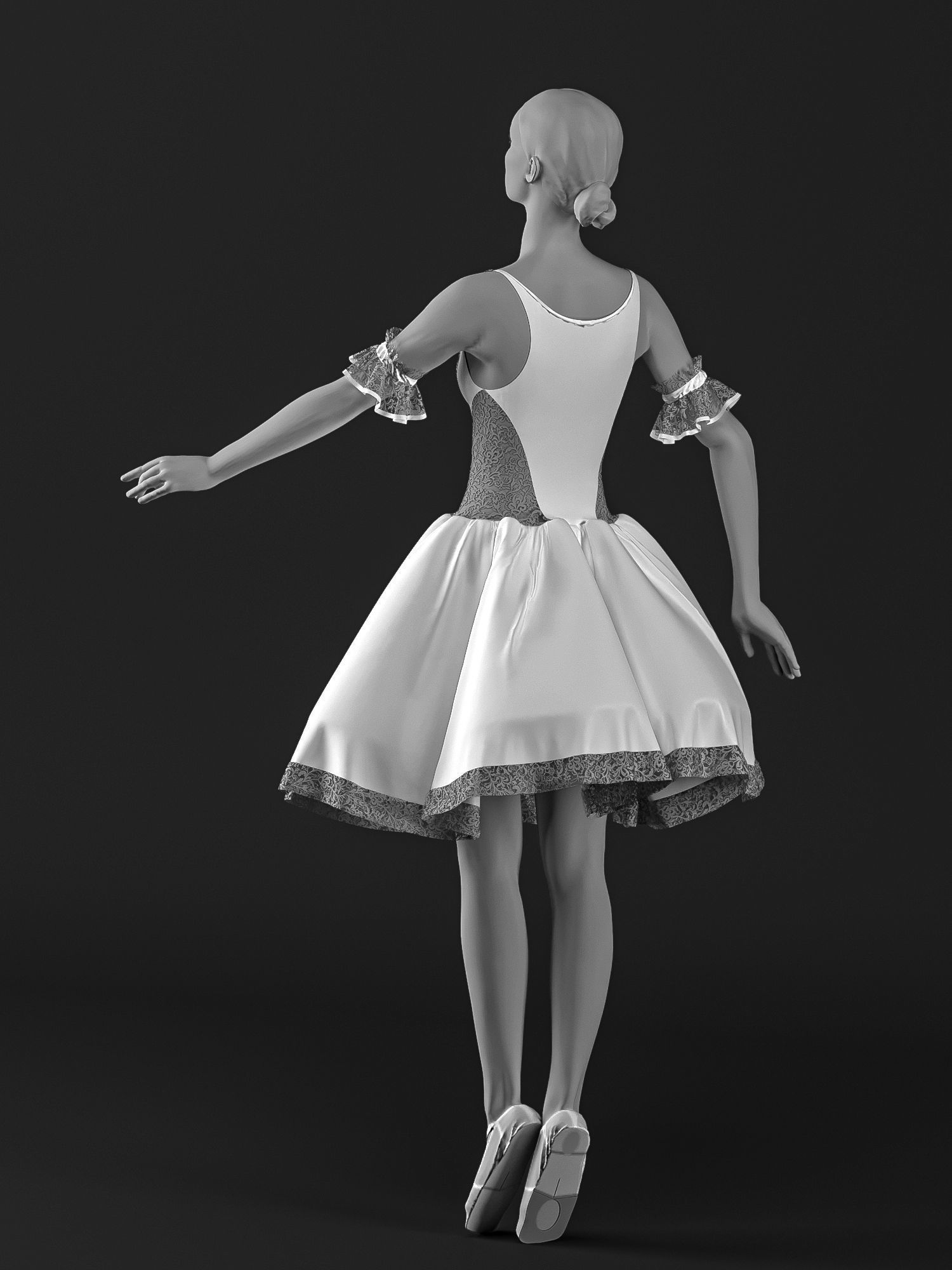 Ballet dress and shoes 3D model | CGTrader