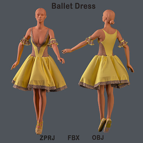 Ballet dress and shoes 3D model | CGTrader