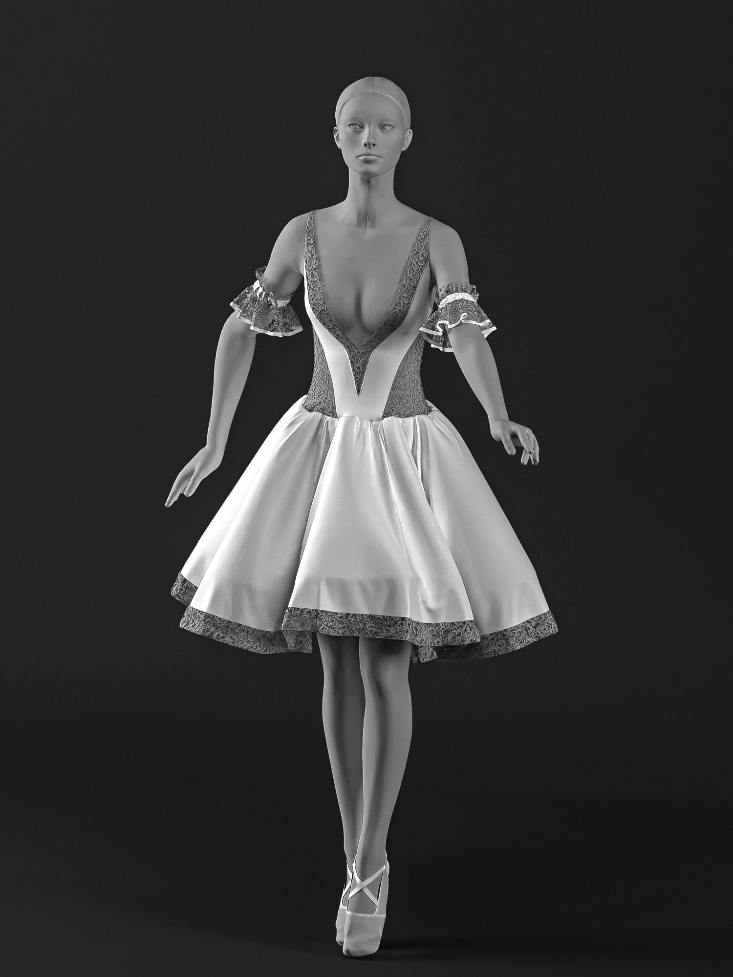 Ballet dress and shoes 3D model | CGTrader