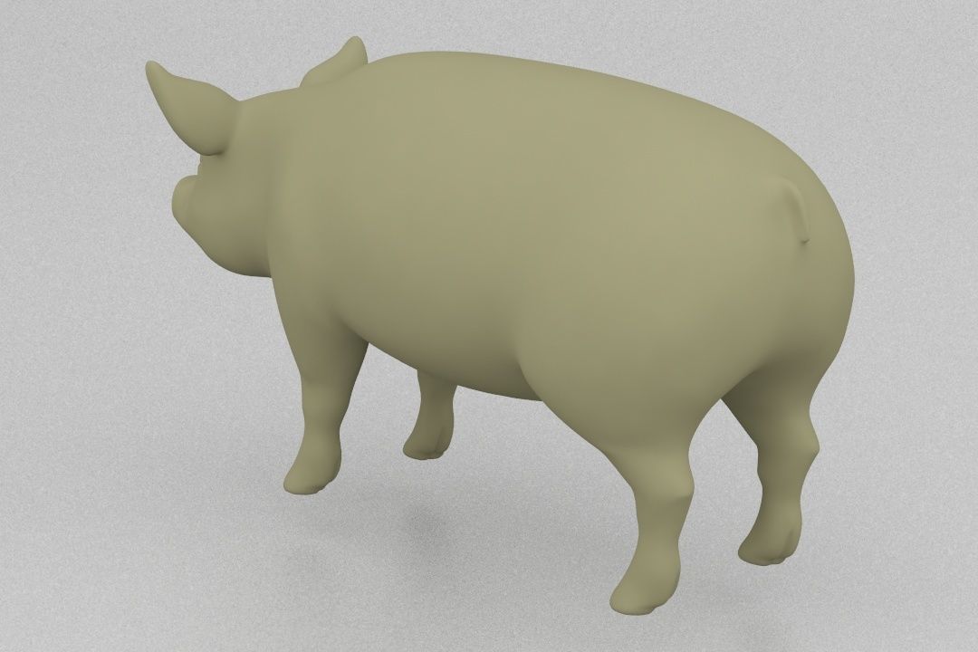 Big pig 3D model 3D printable | CGTrader