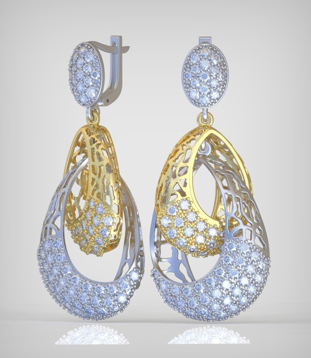 Earring model 249 3D printable model16 3D model 3D printable | CGTrader