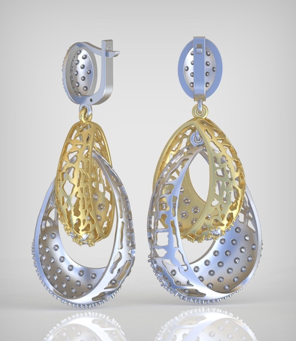 Earring model 249 3D printable model16 3D model 3D printable | CGTrader