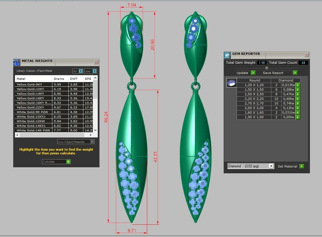 Earring model 333 3D printable model12 3D model 3D printable | CGTrader