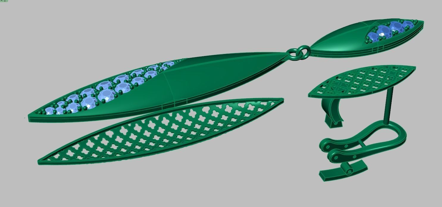 Earring model 333 3D printable model12 3D model 3D printable | CGTrader