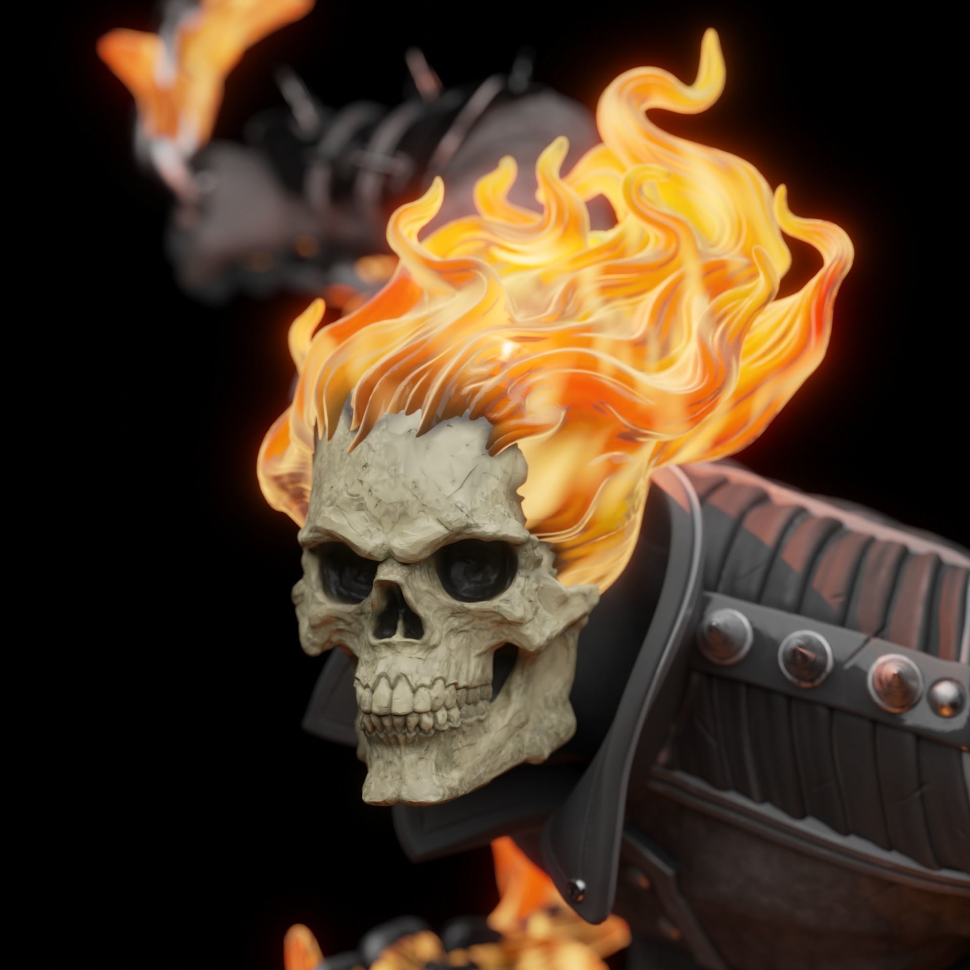 Ghost rider statue 3D model 3D printable | CGTrader